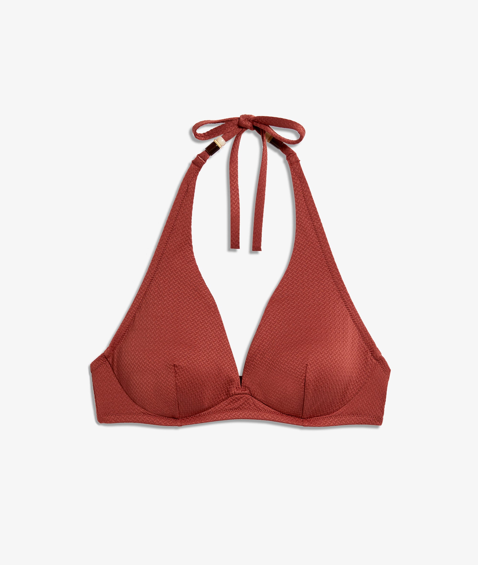 Triangle armaturé haut de maillot texturé IDYLLIQUE MARRON - ETAM