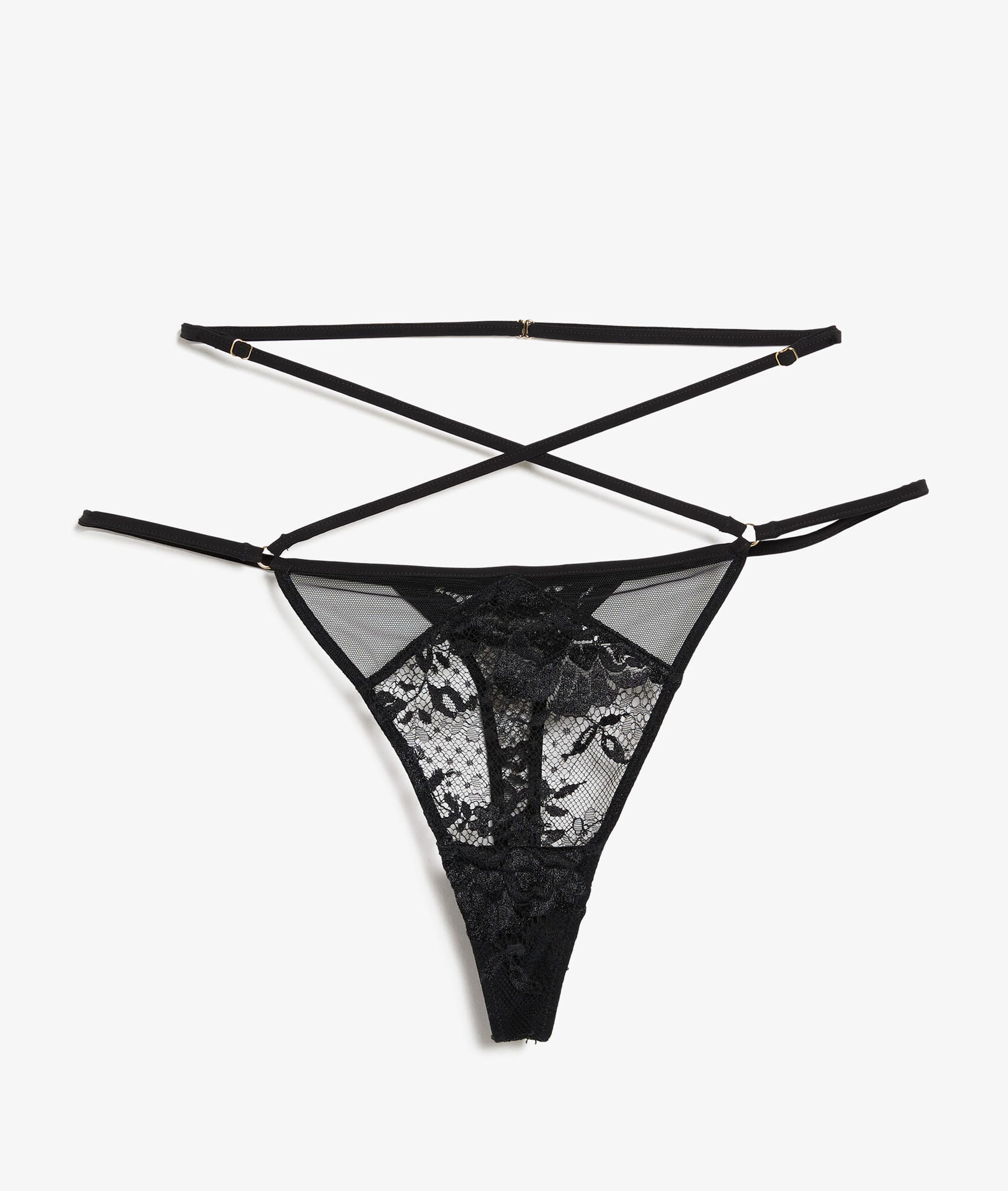 Koronkowe stringi DENTELLE AND ME NOIR - ETAM