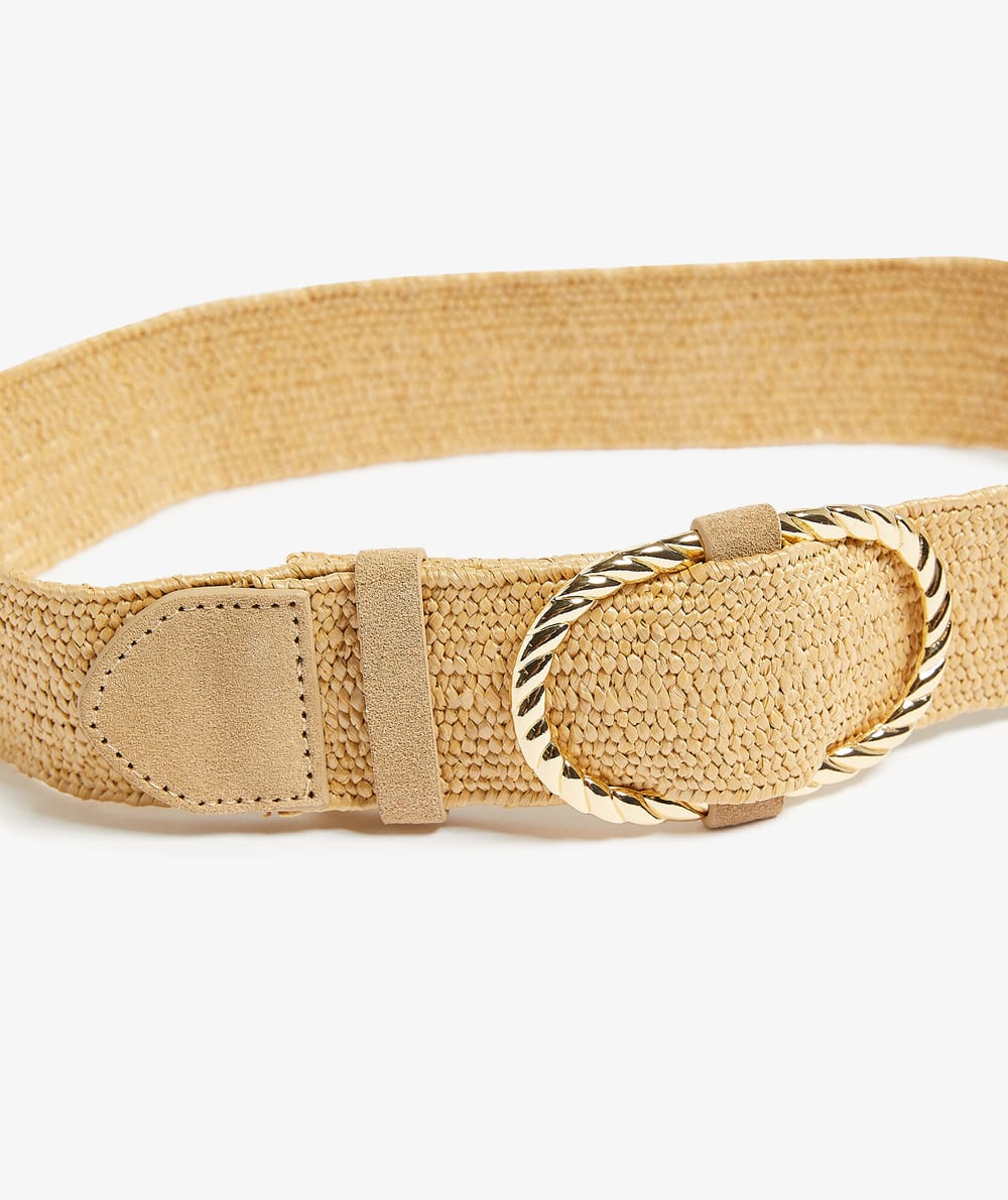 Raffia Belt - FOLIE RAPHIA - BEIGE - ETAM