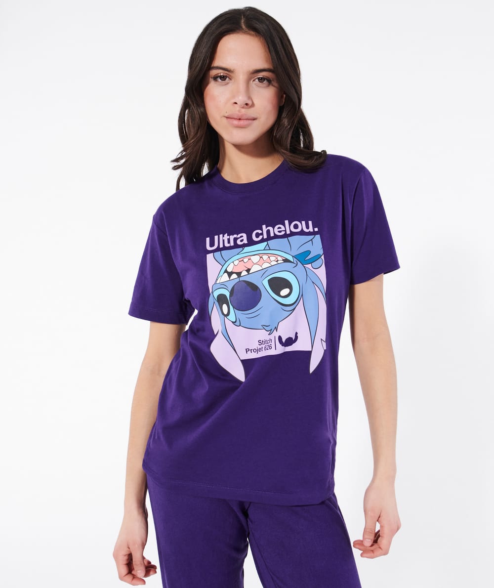 T-shirt Stitch - violet foncé - Undiz