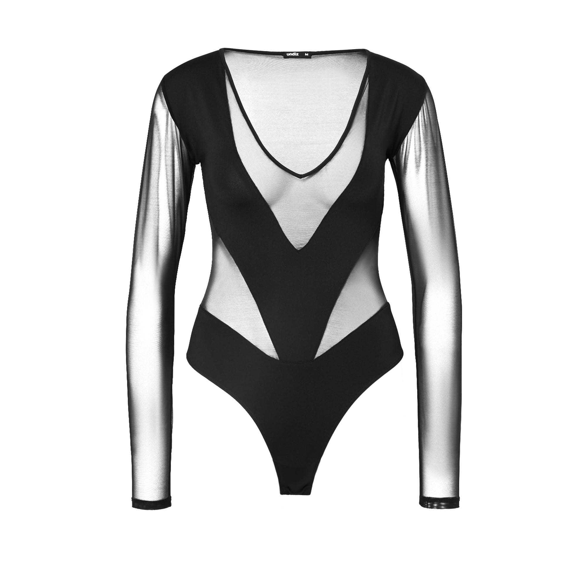 Body à manches longues en microfibre - noir - Undiz