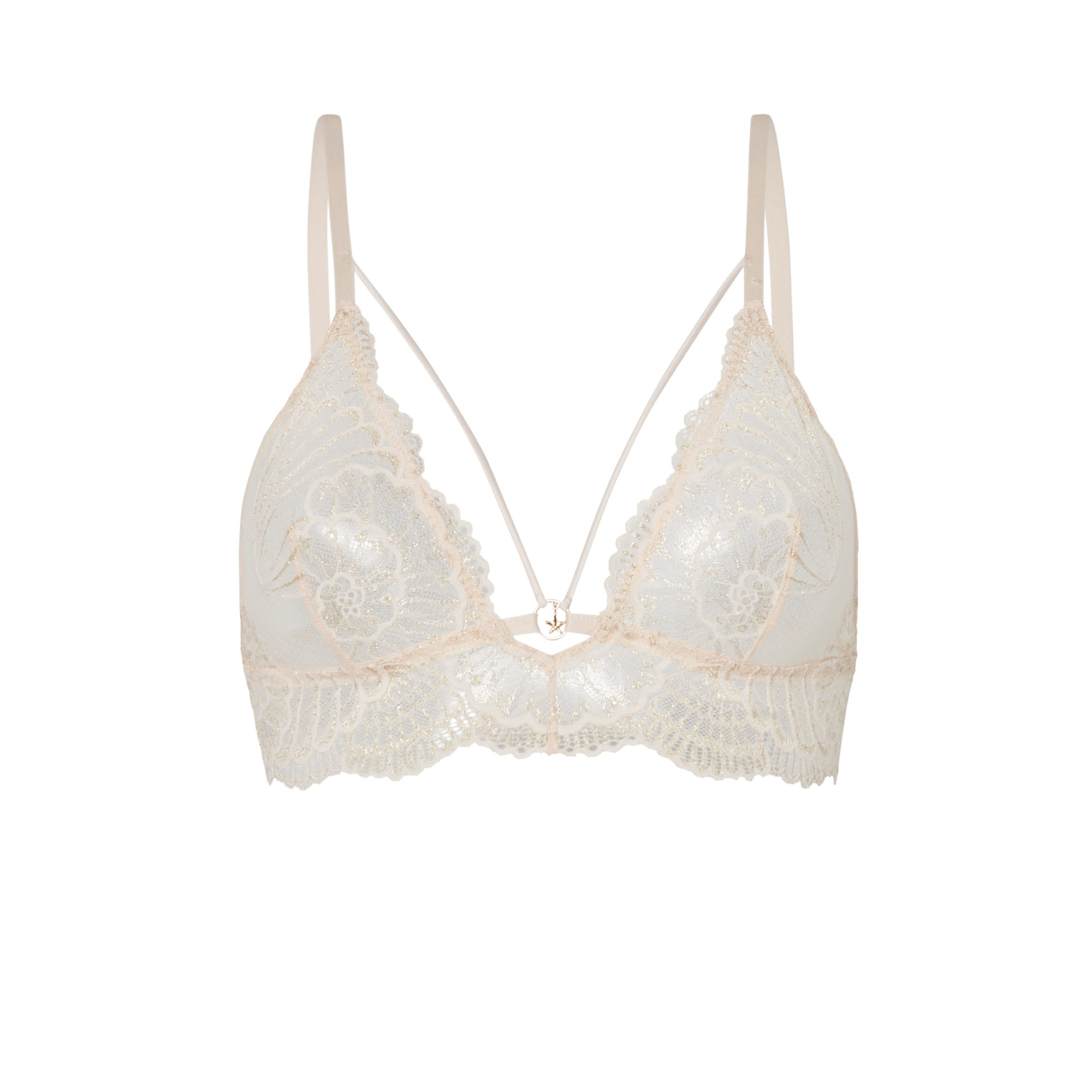 Soutien-gorge triangle en dentelle - rose pale - Undiz