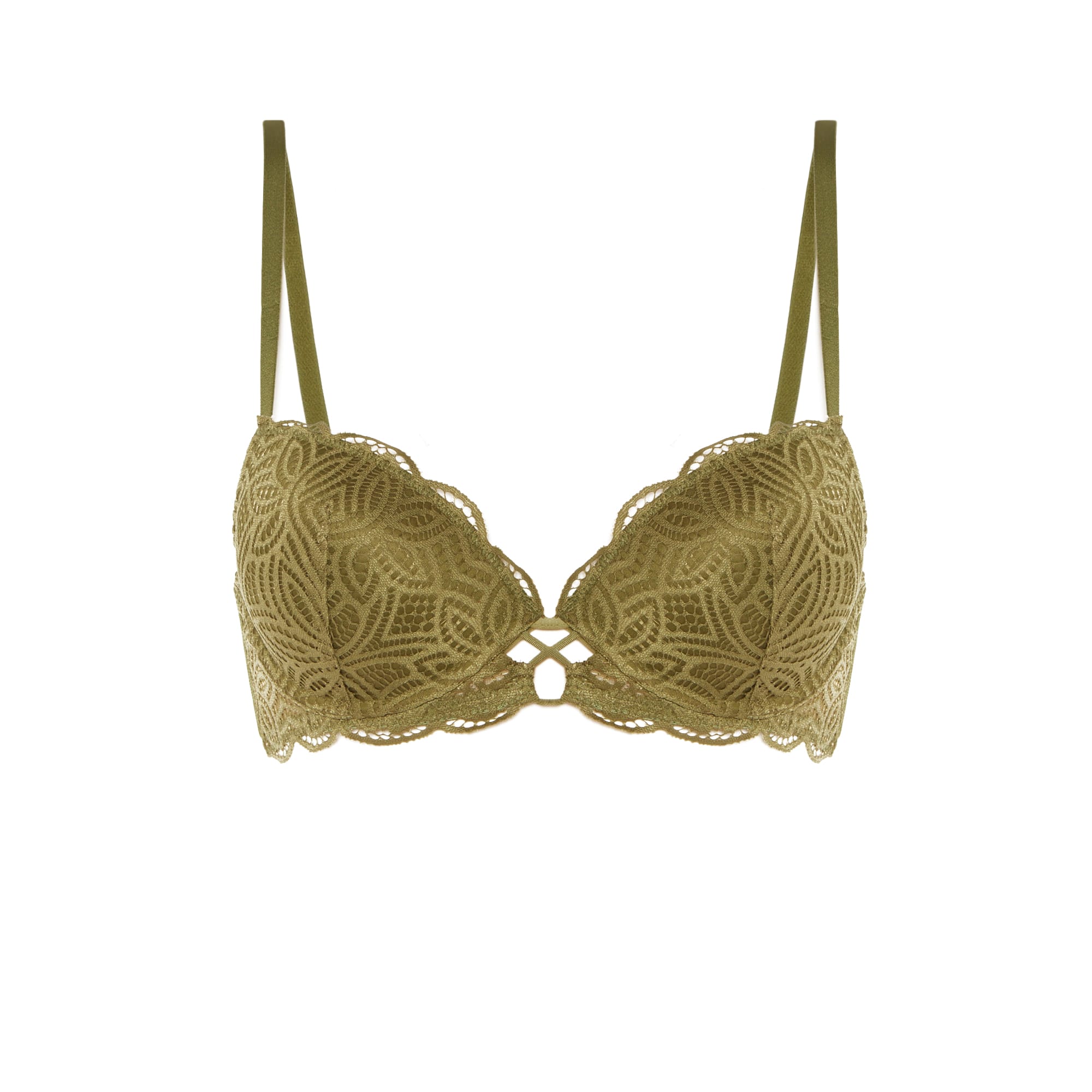 Soutien-gorge push-up en dentelle - kaki - Undiz