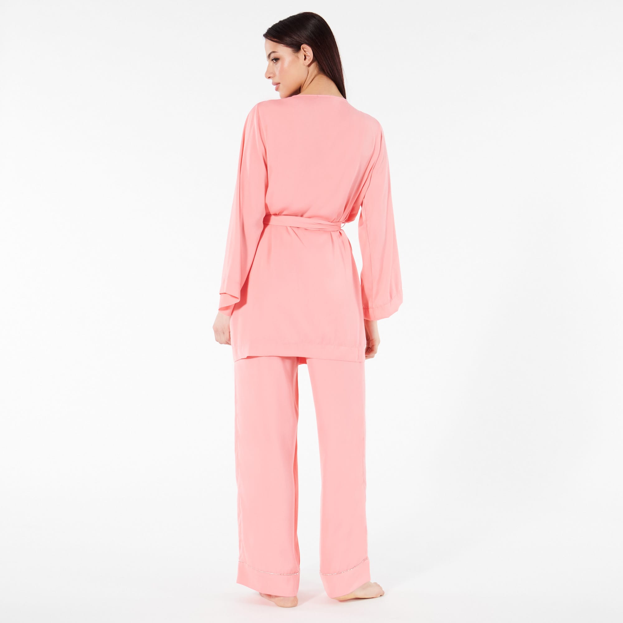 Kimono en satin - rose - Undiz