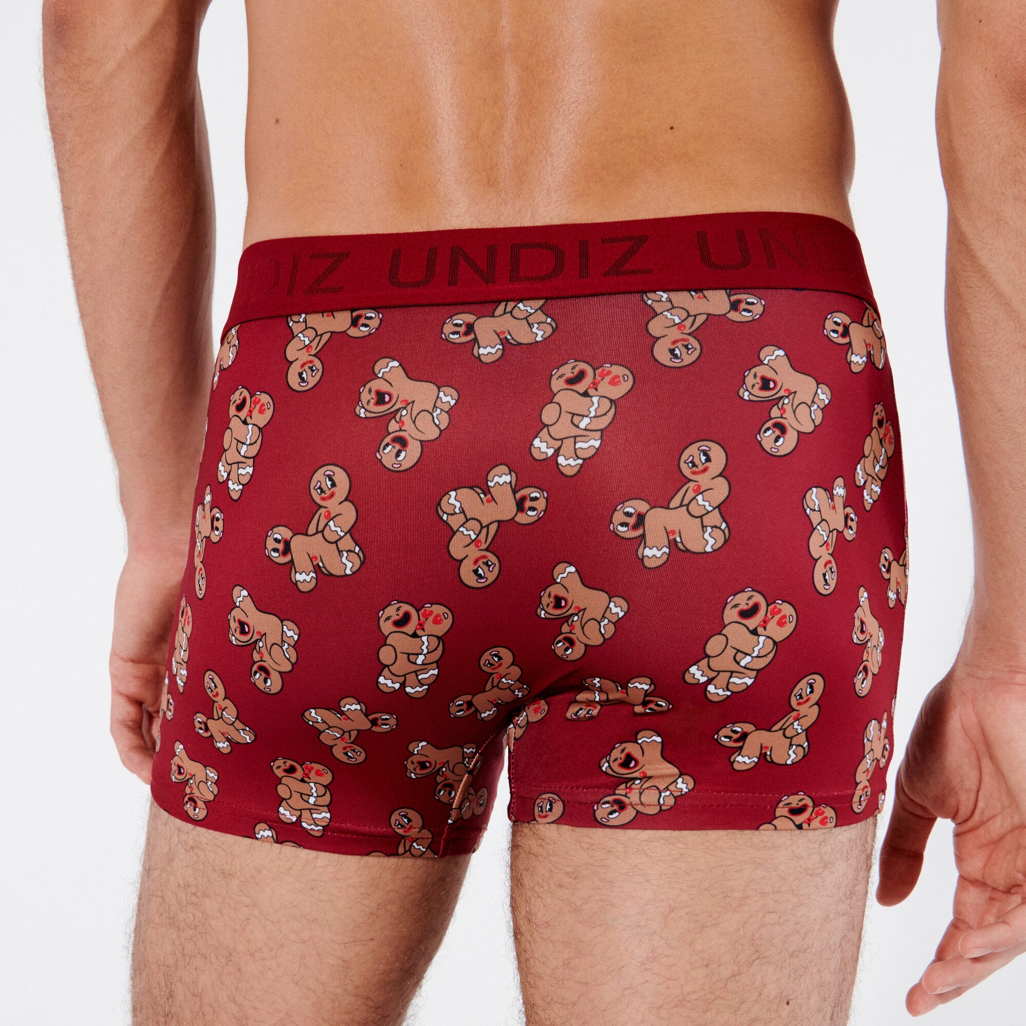 Boxer imprimé biscuit de Noël - bordeaux - Undiz