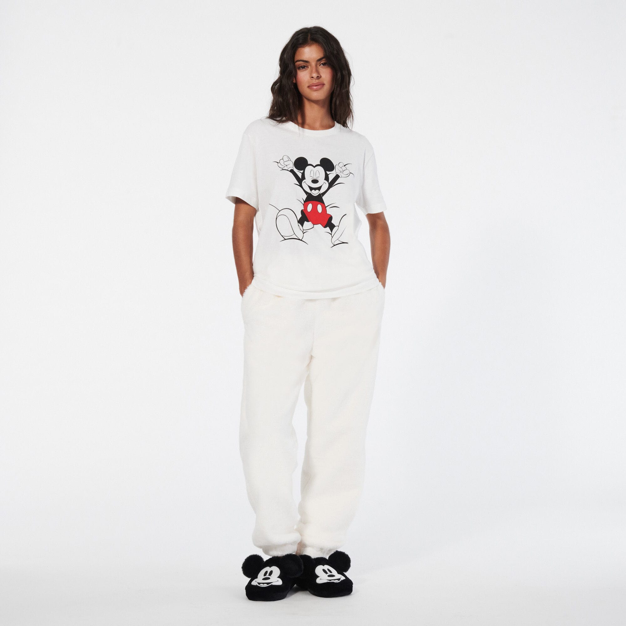 T-shirt en jersey imprimé Mickey - écru - Undiz