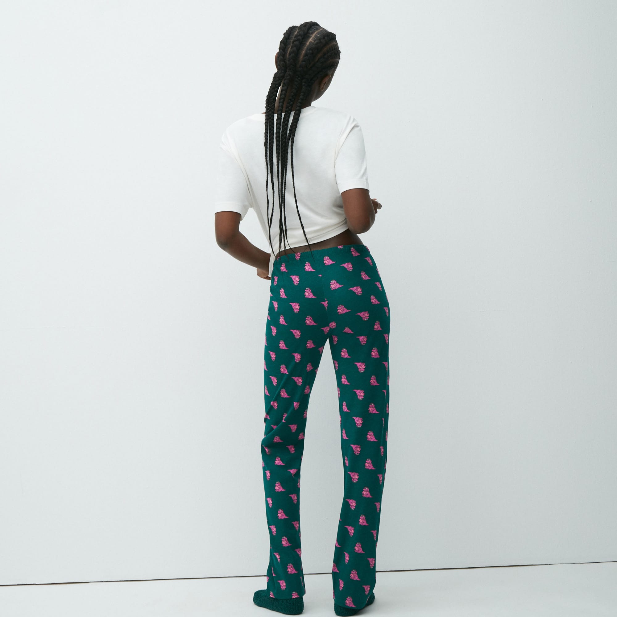 pantalon avec imprimé dinosaure - vert sapin - Undiz